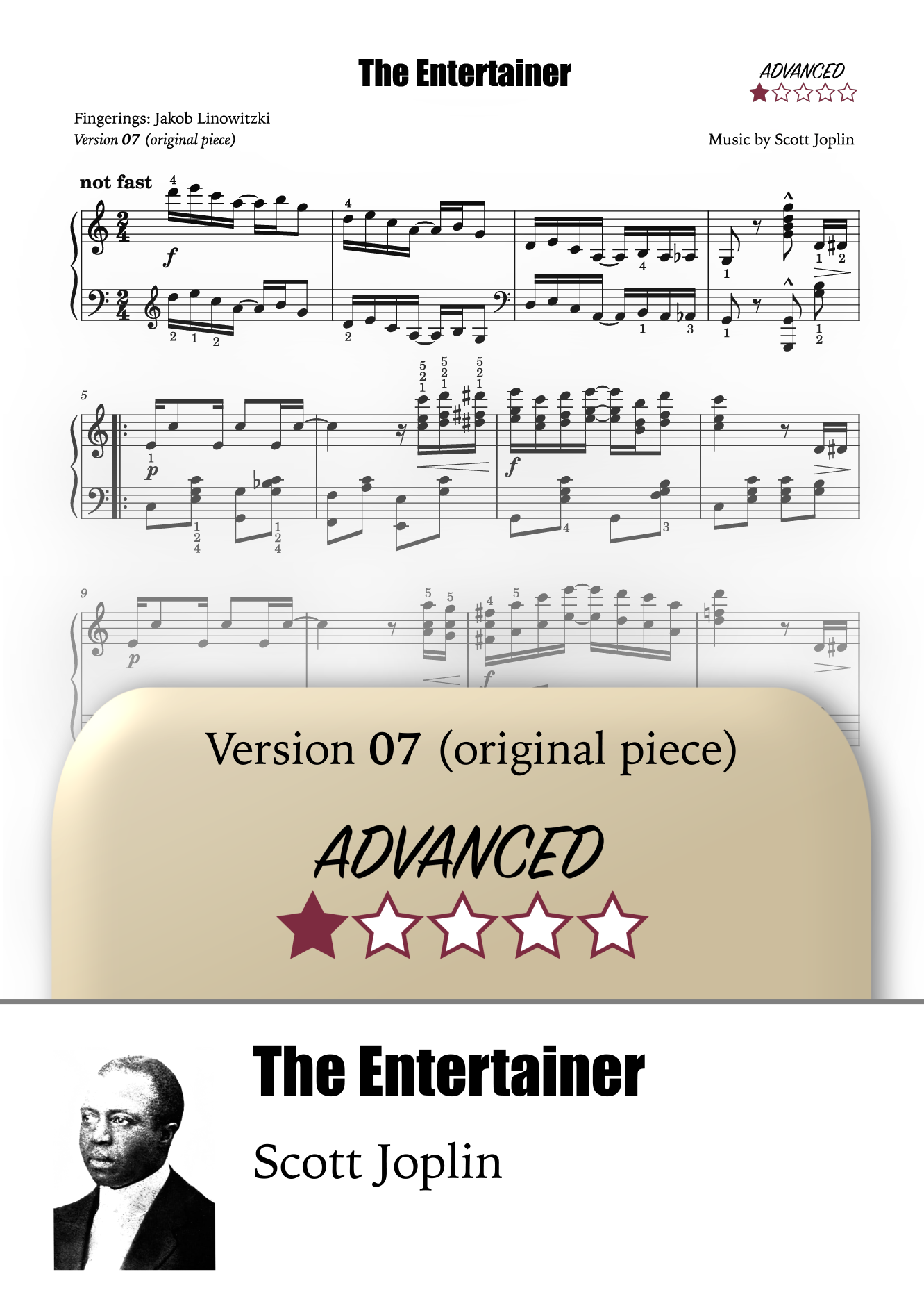 Entertainer (Joplin) – Level: Advanced ★☆☆☆☆ (original piece)