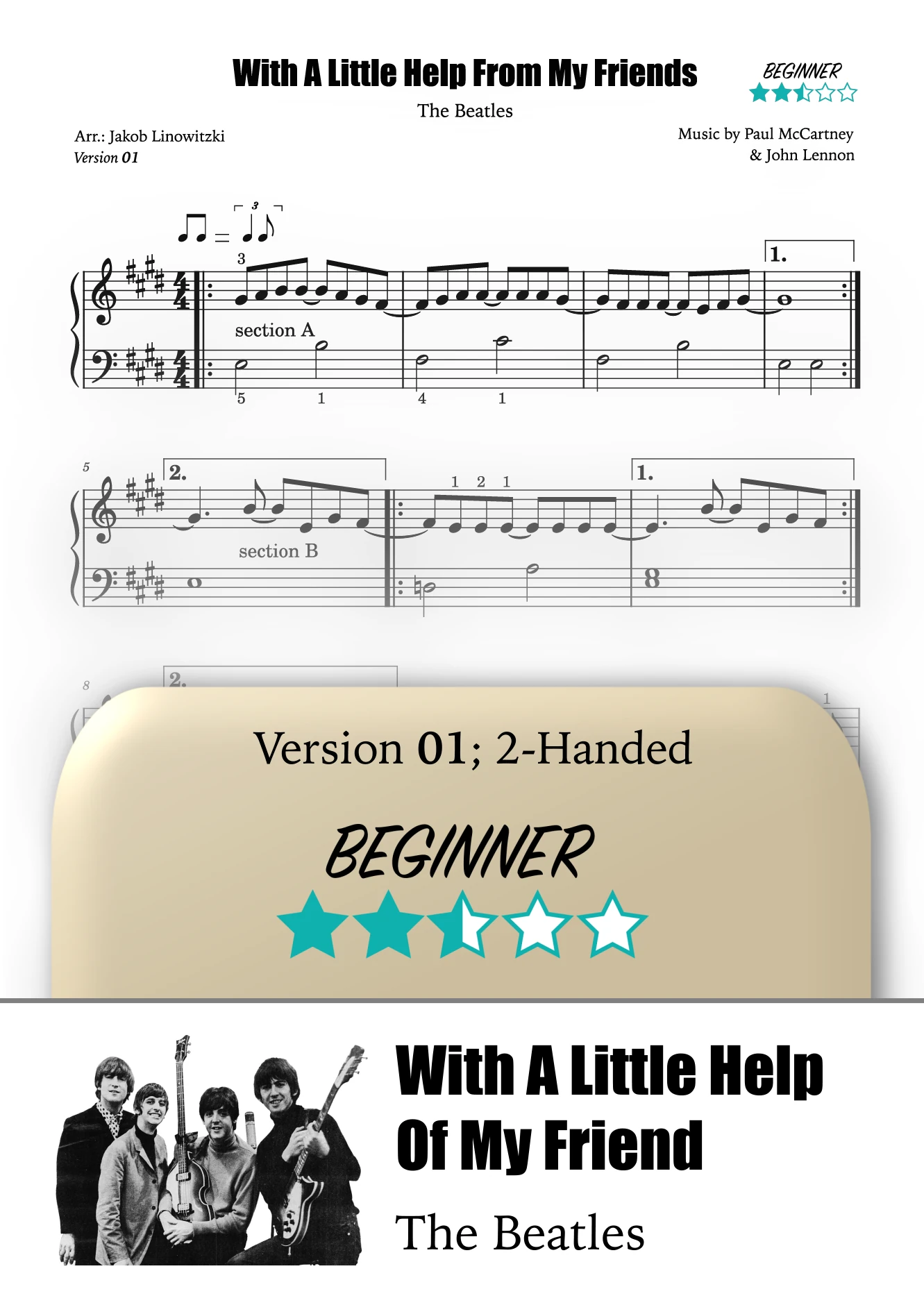 With A Little Help From My Friends (The Beatles) for Piano