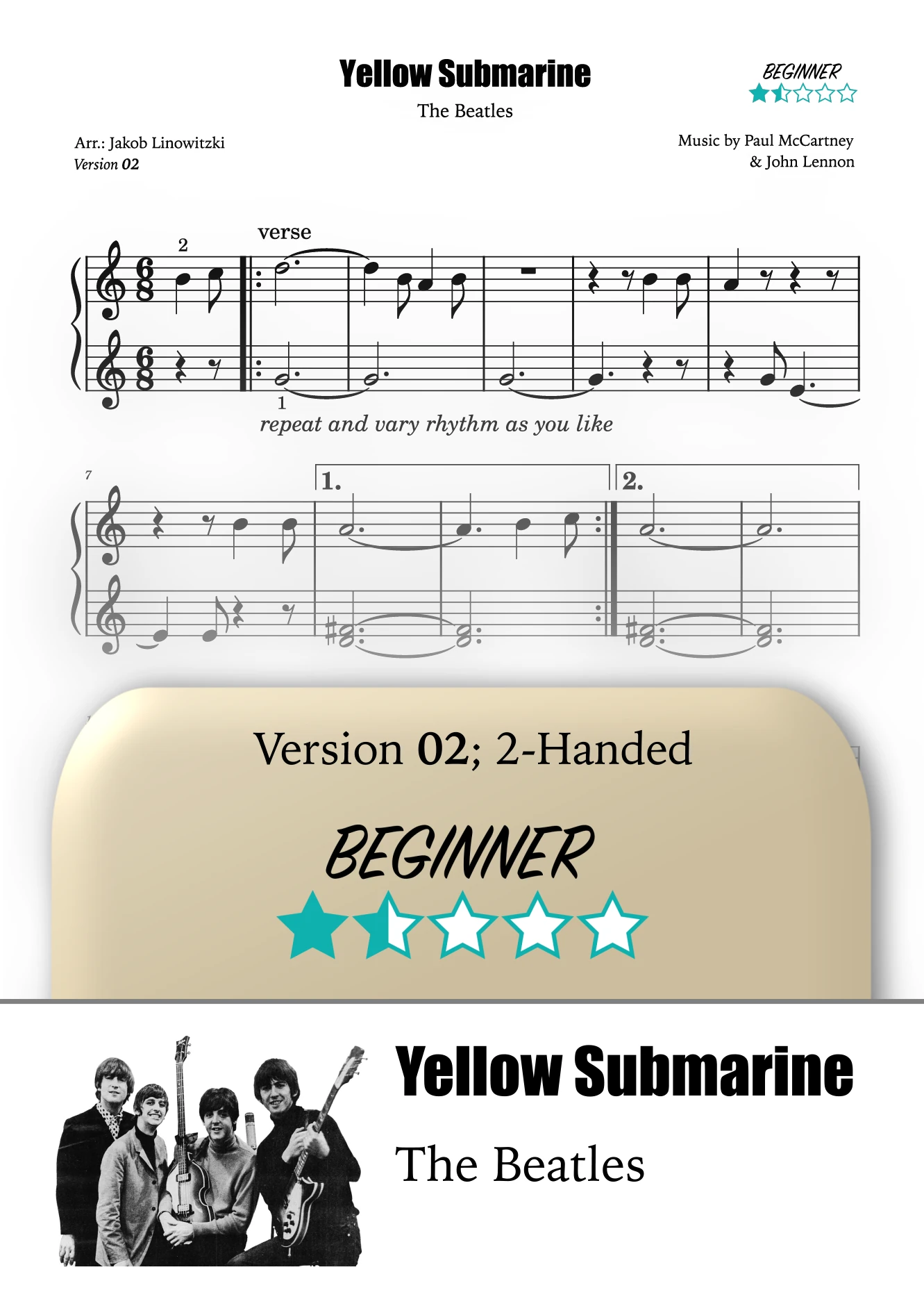 Yellow Submarine (The Beatles) for Piano